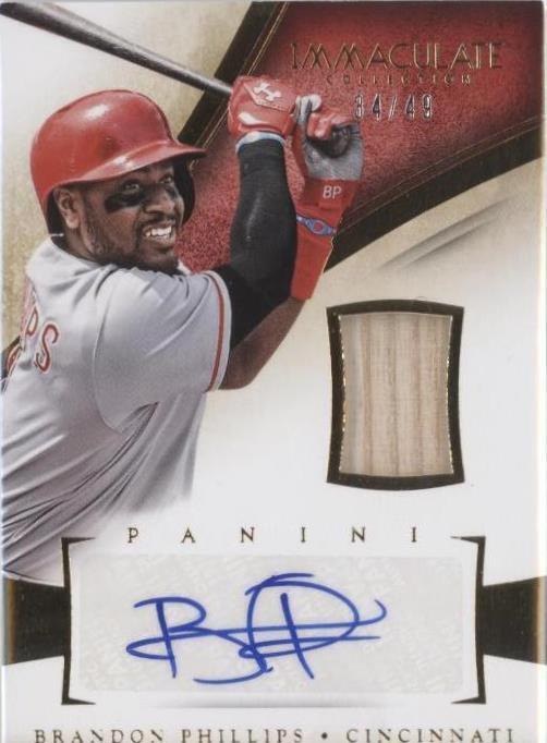 2014 Panini Immaculate Collection - Autograph Material Brandon Phillips ...