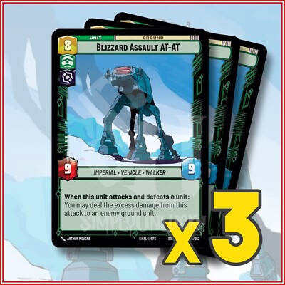 STAR WARS UNLIMITED TCG: Blizzard Assault AT-AT 088/252 x3 UC Spark of ...