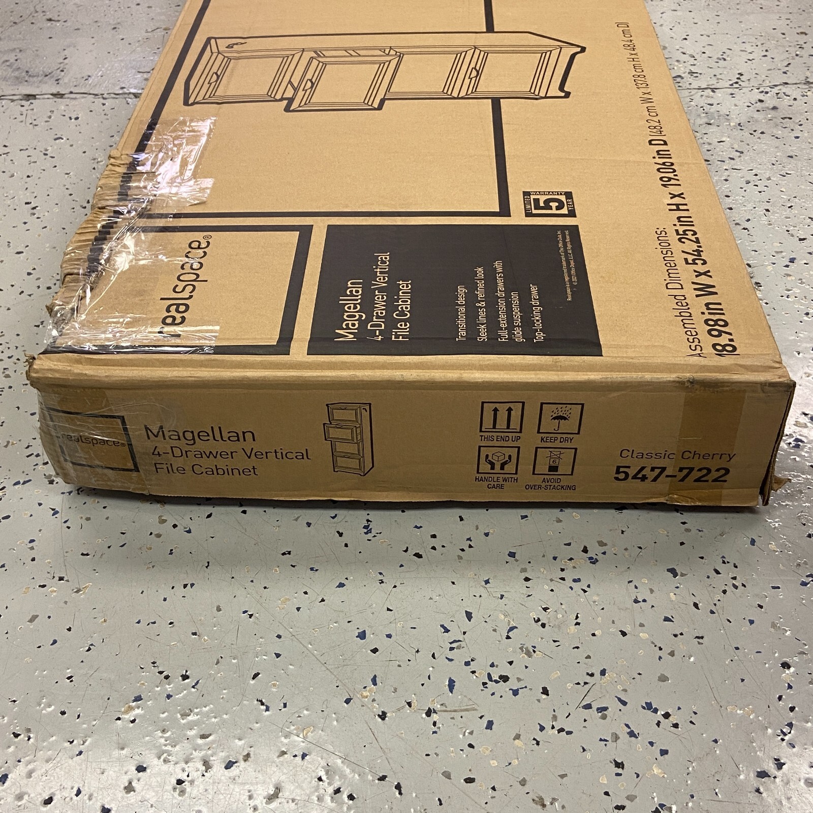 Realspace Magellan 19D Vertical 4-Drawer File Cabinet, Classic Cherry ...