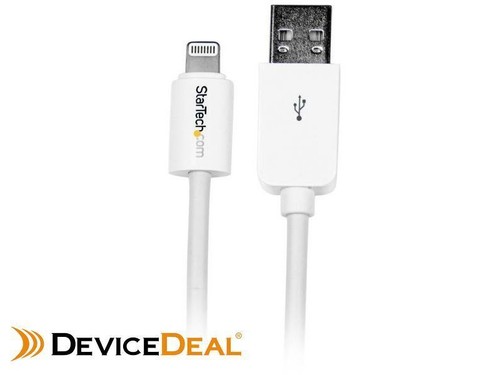 StarTech 10 ft Long White Apple Lightning to USB Cable iPhone iPod iPad ...