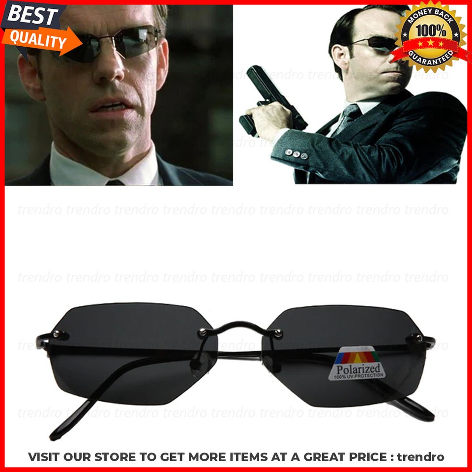 Vintage Classic The Matrix Agent Smith Style Polarized Men Sunglasses ...