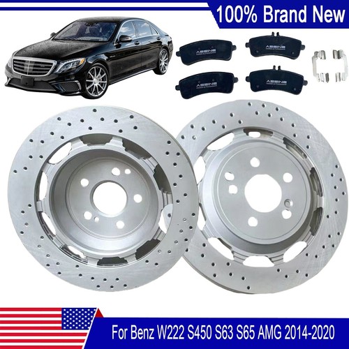 For Benz W222 S450 S63 S65 AMG 2014-2020 Rear Brake Pads & Rotors 2224232012 | eBay