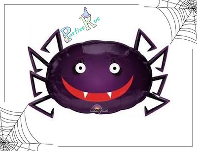 Halloween Party Large Spider Foil Balloon with 3D Popper Eyes 48cm x ...