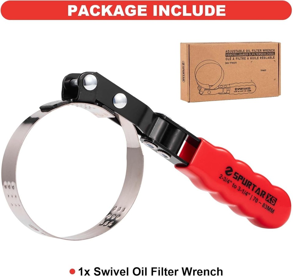 HORUSDY Small Swivel Oil Filter Wrench, 2-3/4" to 3-1/4" 70-83mm ...