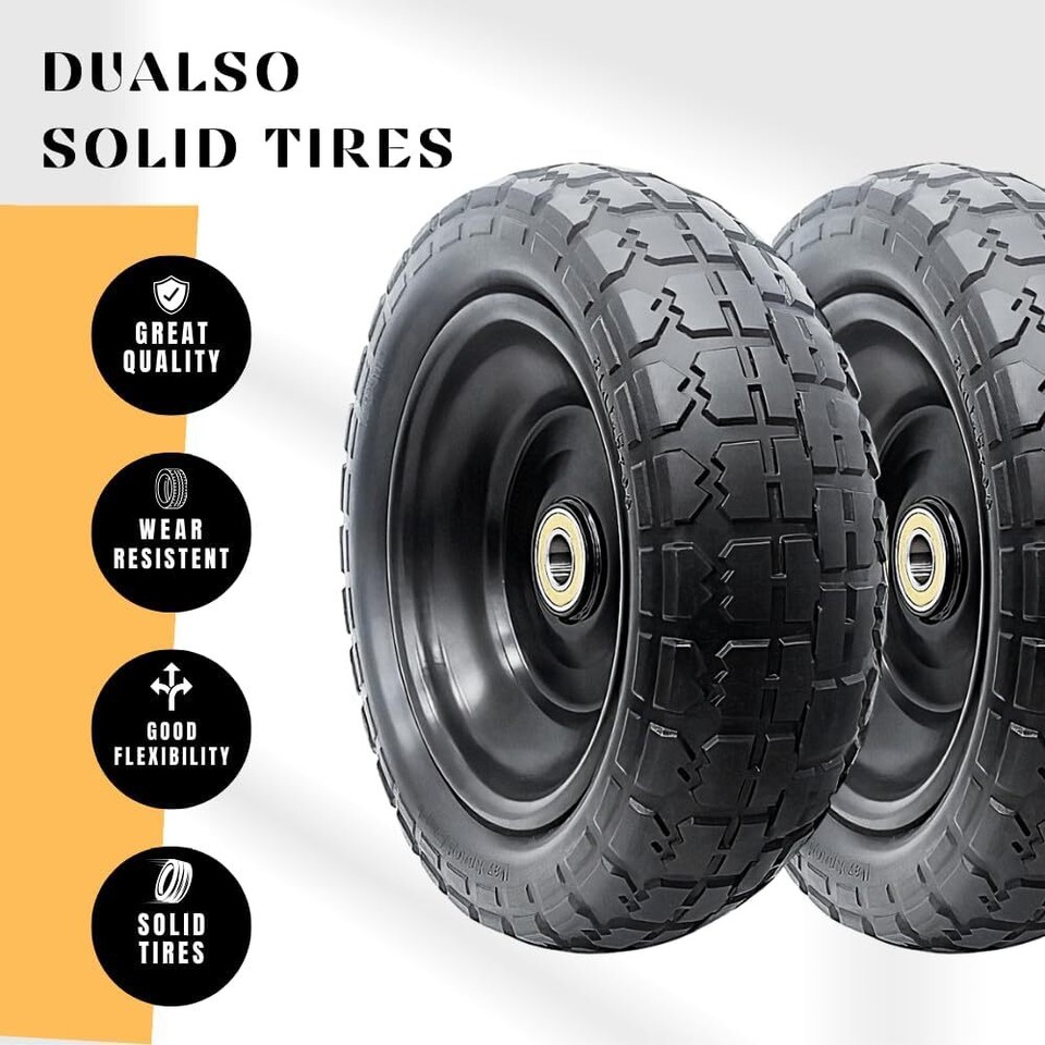 10-Inch Solid Replacement Tire And Wheel 4.10/3.50-4" - Flat Free Tires ...