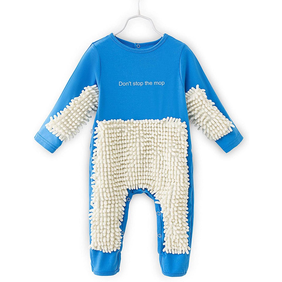 Infant Baby Girls Boys Long Sleeve Jumpsuit Crawling Solid Mop Onesize ...