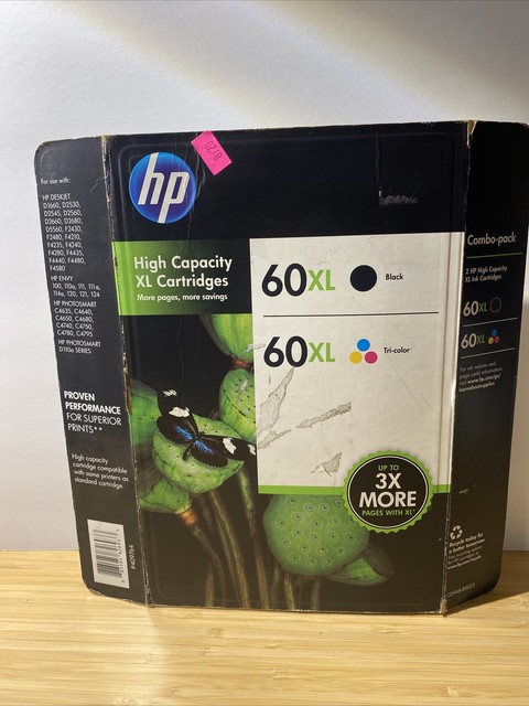 HP 60 Black / 60XL Tri-color - Set of 2 Ink Cartridges for sale online ...