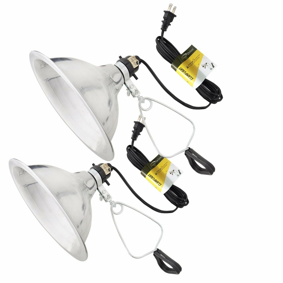Simple Deluxe Clamp Lamp Light with 8.5" Aluminum Reflector up to 150W ...