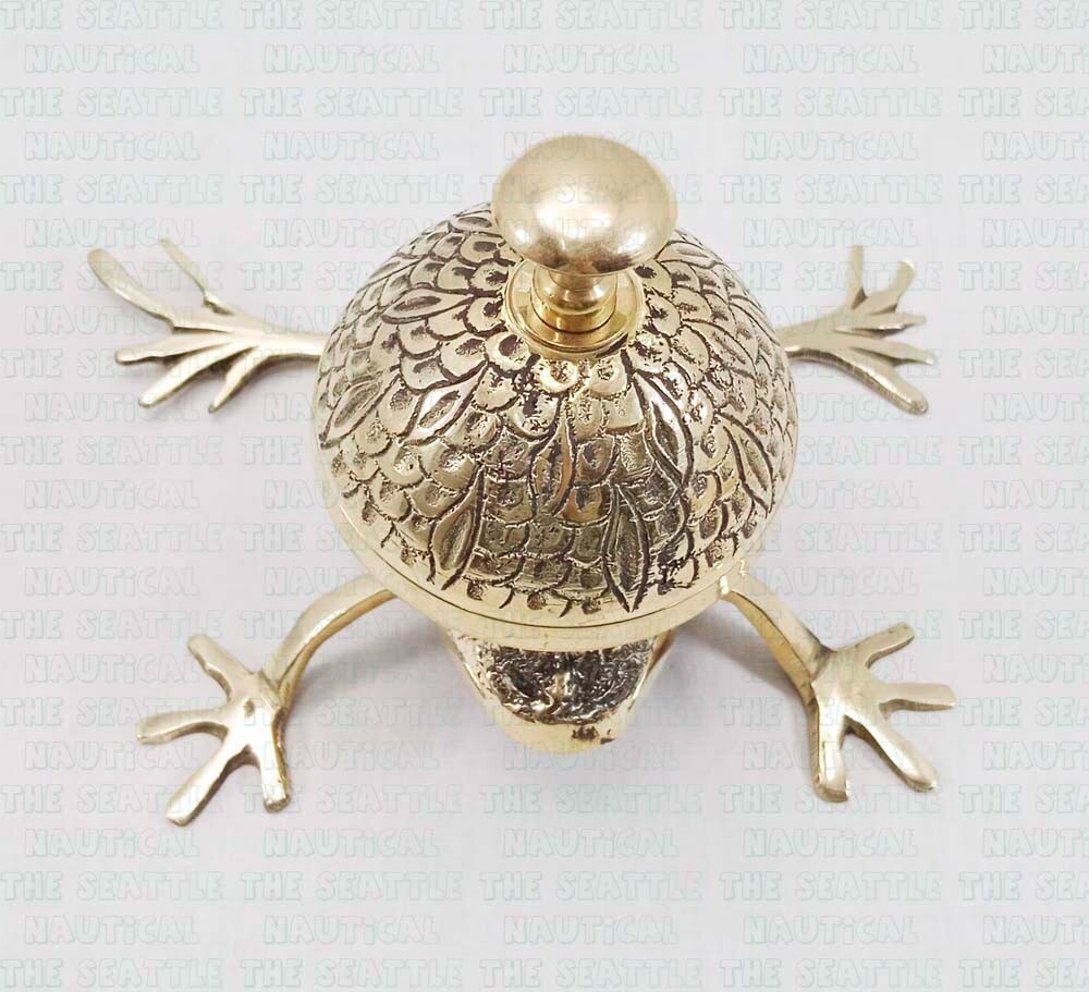 Solid Brass Frog Bell Office Table Desktop Bell Counter Reception Call ...
