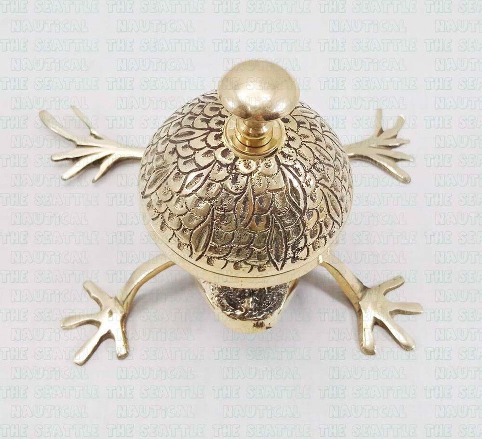 Solid Brass Frog Bell Office Table Desktop Bell Counter Reception Call ...