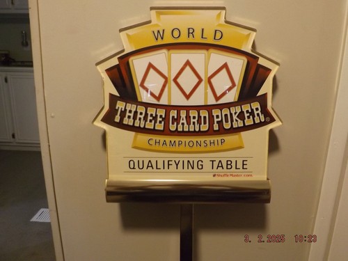 Vintage Las Vegas Casino Three Card Poker Table Display Sign with ...