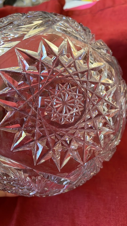 VTG Gorgeous American Brilliant Clear crystal bowl Pinwheel pattern 3.5 ...