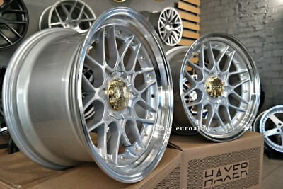 4 x 18 Inch 5x120/5x112 9J/10J HX025 Style Gloss Silver Wheels: Fits ...