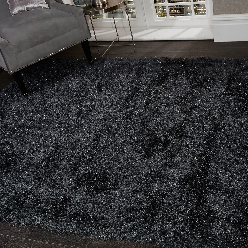 Shaggy Rug SHIMMER SPARKLE GLITTER 5.5cm Thick Soft Pile Large Living ...