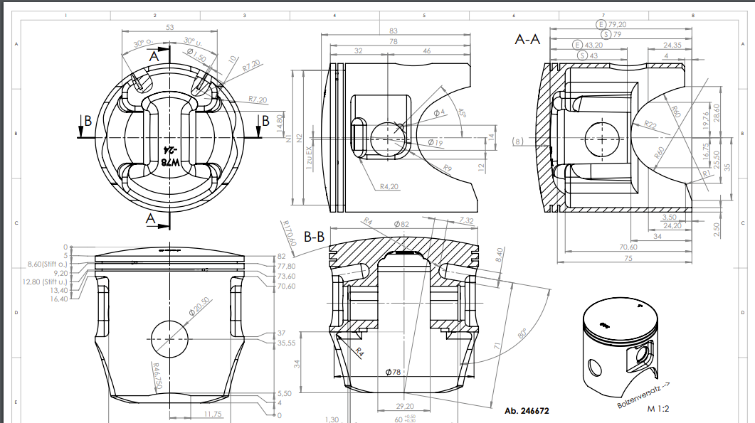 Autocad Mechanical Drawings Piston