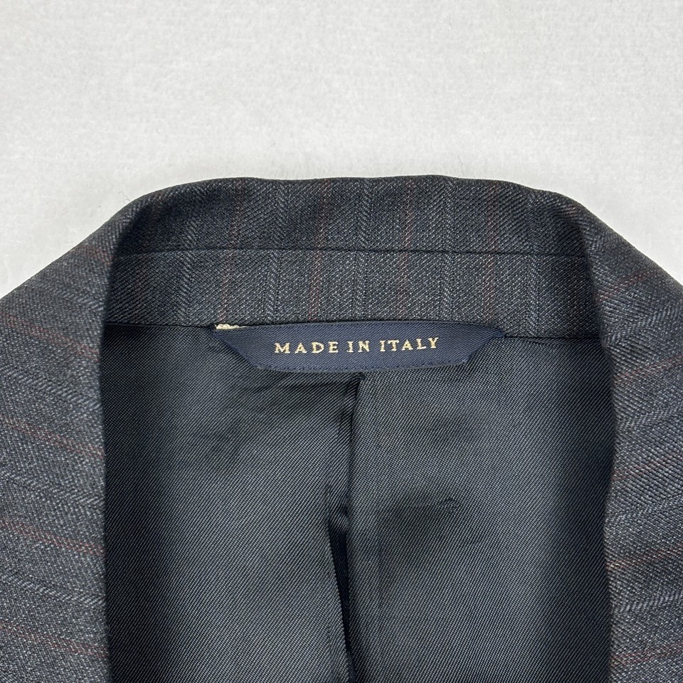 Banana Republic 2 Piece Suit Mens 38R/32W Gray Wool Striped Blazer ...