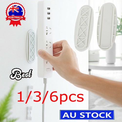 1/3/6pcs Wall-Mount Self-Stick Power Strip Holder Socket Cable Fixer ...