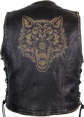 Motorrad Lederweste Lonely Wolf Biker Kutte Lederkutte Bikerweste | eBay.de