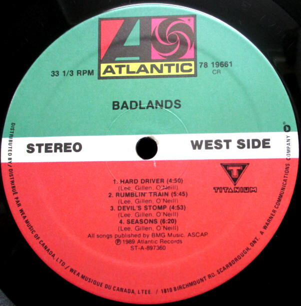LP BADLANDS - same /ORIG.1989 ATLANTIC /Jake E.Lee,Ray Gillen,ERIC ...