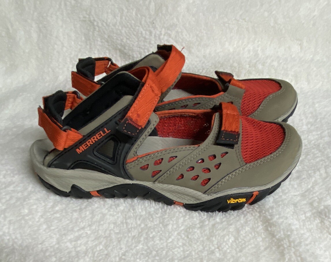 Merrell Women's All Out Blaze Sieve MJ Hiking Sandals Taupe Orange Size ...