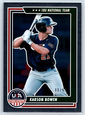 Karson Bowen 2022 Panini USA Baseball Longevity Holo Silver SN#50 | eBay