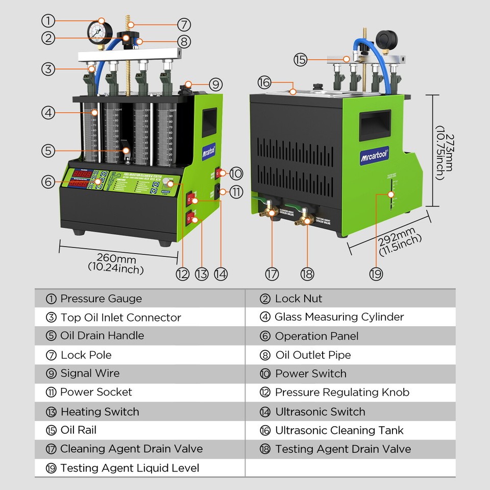Automotive Ultrasonic Fuel Injector Cleaner Tester Injector Cleaning ...