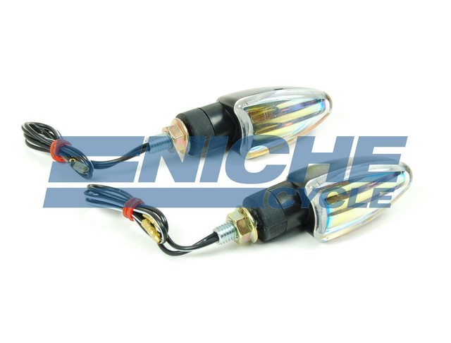 Emgo - 61-83744 - Deco RoadHawk II Signal Lights, Black Housing/Neon ...