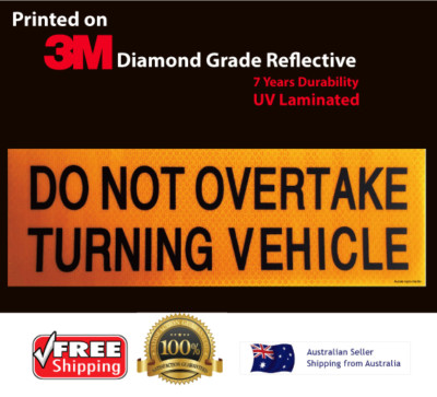 Reflective Do Not Overtake Turning Vehicle Sticker Caravan RV Truck ...