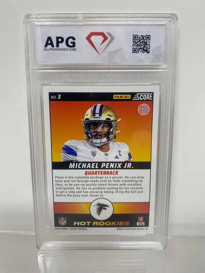 Michael Penix Jr. 2024 Score Hot Rookies #3 APG Graded Gem Mint 10 ...