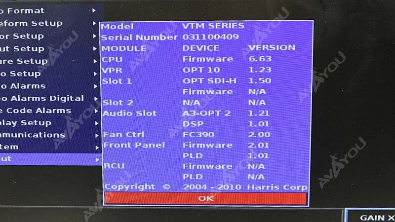 Harris Videotek VTM-4100 PKG Waveform Monitor Opt 10 SD/HD A3-OPT-2 | eBay