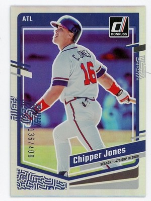 2023 Panini Donruss Chipper Jones Season Stat Line #216 #/400 Braves | eBay