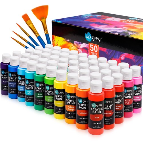 50 Colors Acrylic Paint Set, Non Toxic Art Paints (2fl Oz/60ml Each ...