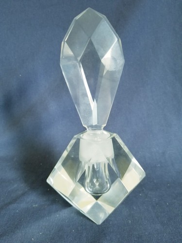 Vintage Art Deco Heavy Multi-Faceted Crystal Glass Perfume Bottle | eBay