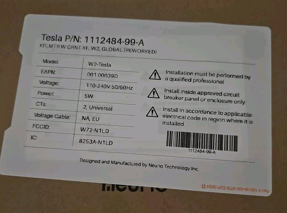 NEURIO W2-Tesla 1112484-99-A - NEW IN BOX - Solar Neurio | eBay