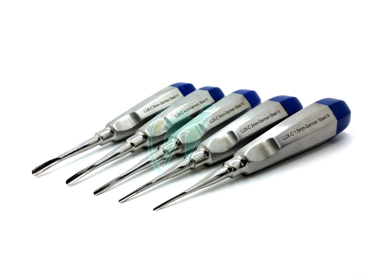 Luxating Elevators 4 PCS Curved Dental - German Stainless Steel Set ...