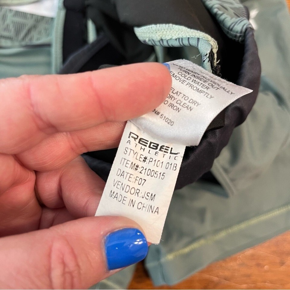 Rebel Athletics Leslie green olive cheer outfit practice wear size AS ...