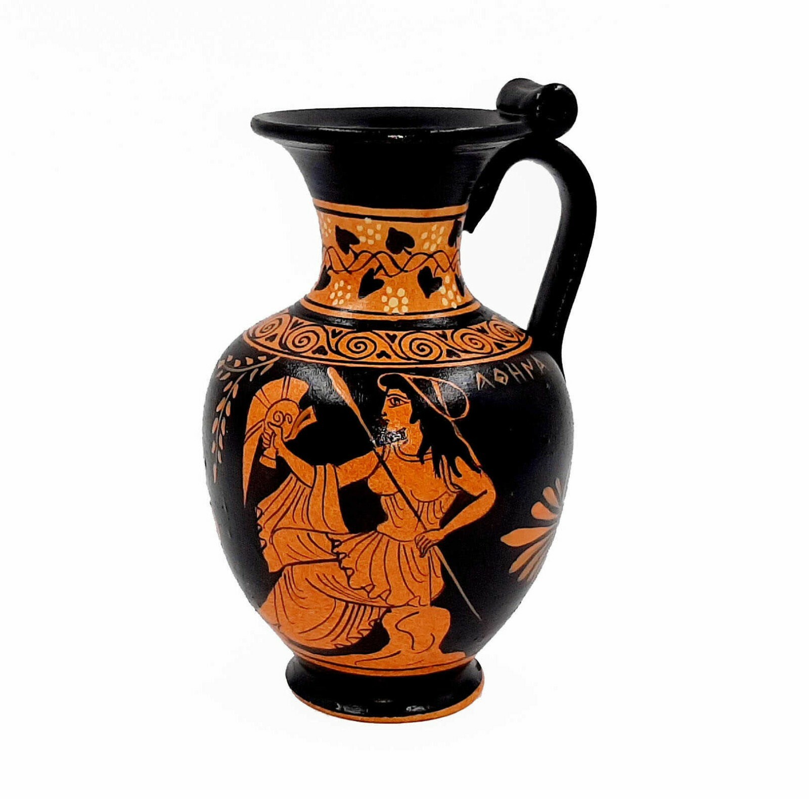 Red Figure Vase 13cm,Oinochoe,shows Goddess Athena,Ancient Greek ...