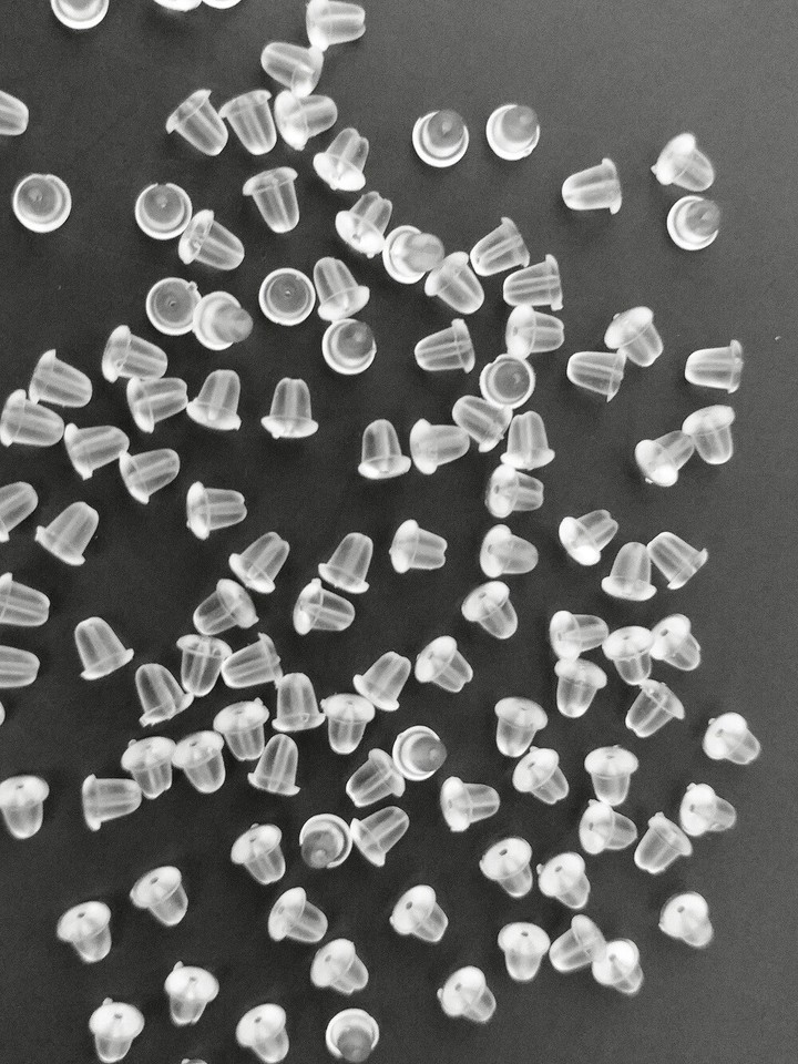 100 Pcs-French Fish Hook Wire Earring Safety Guards Rubber Silicone ...