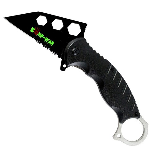 7.5" Tactical Black EDC Spring Assisted Flip Open Folding Pocket ...