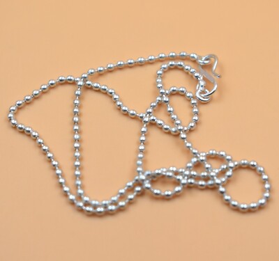 925 Sterling Silver Handmade Jewelry Ball Chain Necklace, Gift Chain ...