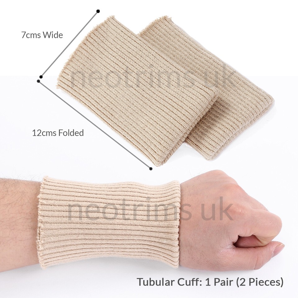Rib Knit Cuffs Pair,Tubular Ribbing Seamless Cuffing Fabric ReVamp ...