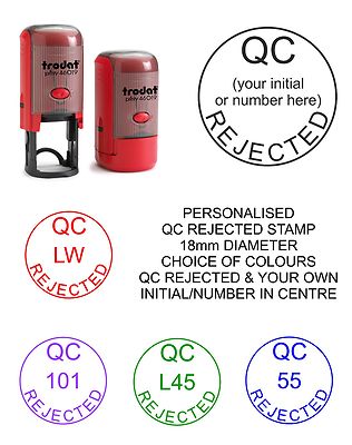 PERSONALISED QC REJECTED SELF INKING RUBBER STAMP QUALITY CONTROL JOB ...