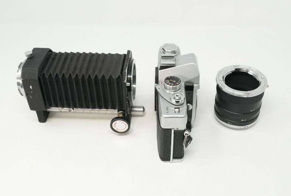Minolta SRT 101 35mm SLR Film Camera w/ Macro Bellows, Extension Tubes ...