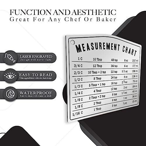 Kitchen Baking Measurement Conversion Chart Magnet | Must Have for Any ...