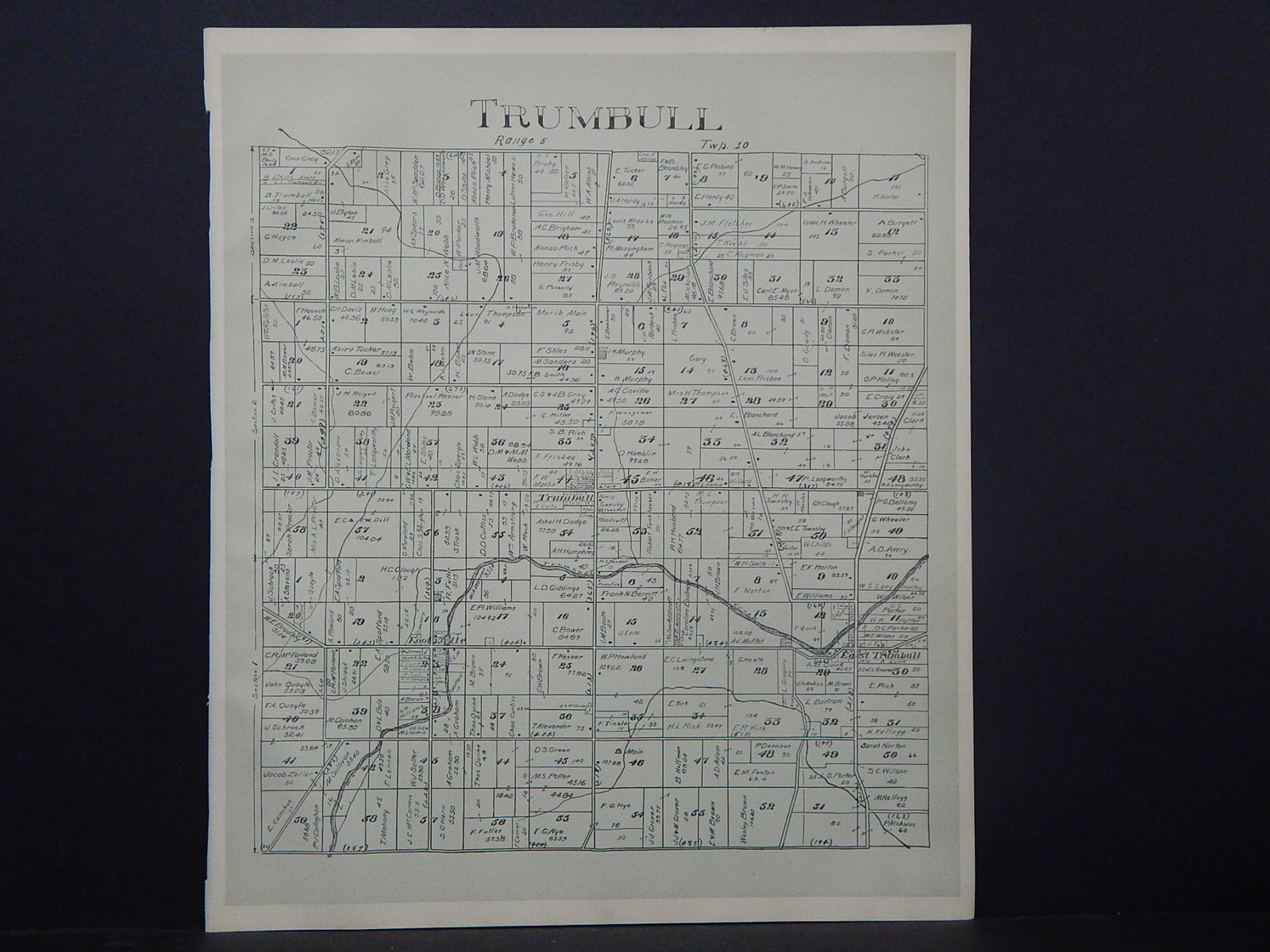 Ohio, Ashtabula County Map, 1905 Township of Trumbull Y15#79 | eBay
