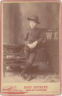 RARE Cabinet Card Josef Hofmann Prodigy Pianist Composer by Napoleon ...