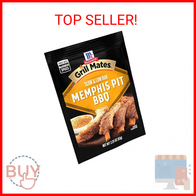 McCormick Grill Mates Slow & Low Memphis Pit BBQ Rub, 2.25 oz (Pack of ...