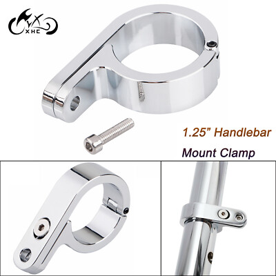 1-1/4" 1.25" Chrome Universal Motorcycle Handlebar Mount Clamp Clock ...
