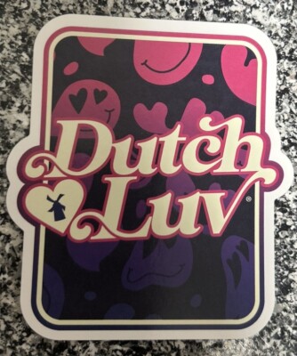 DUTCH Bros STICKER February 2025 LUV Pink PURPLE Smiley FACE Coffee ...