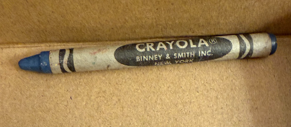 Vintage Crayola Blue Gray Crayon Binney & Smith Inc New York Retired ...